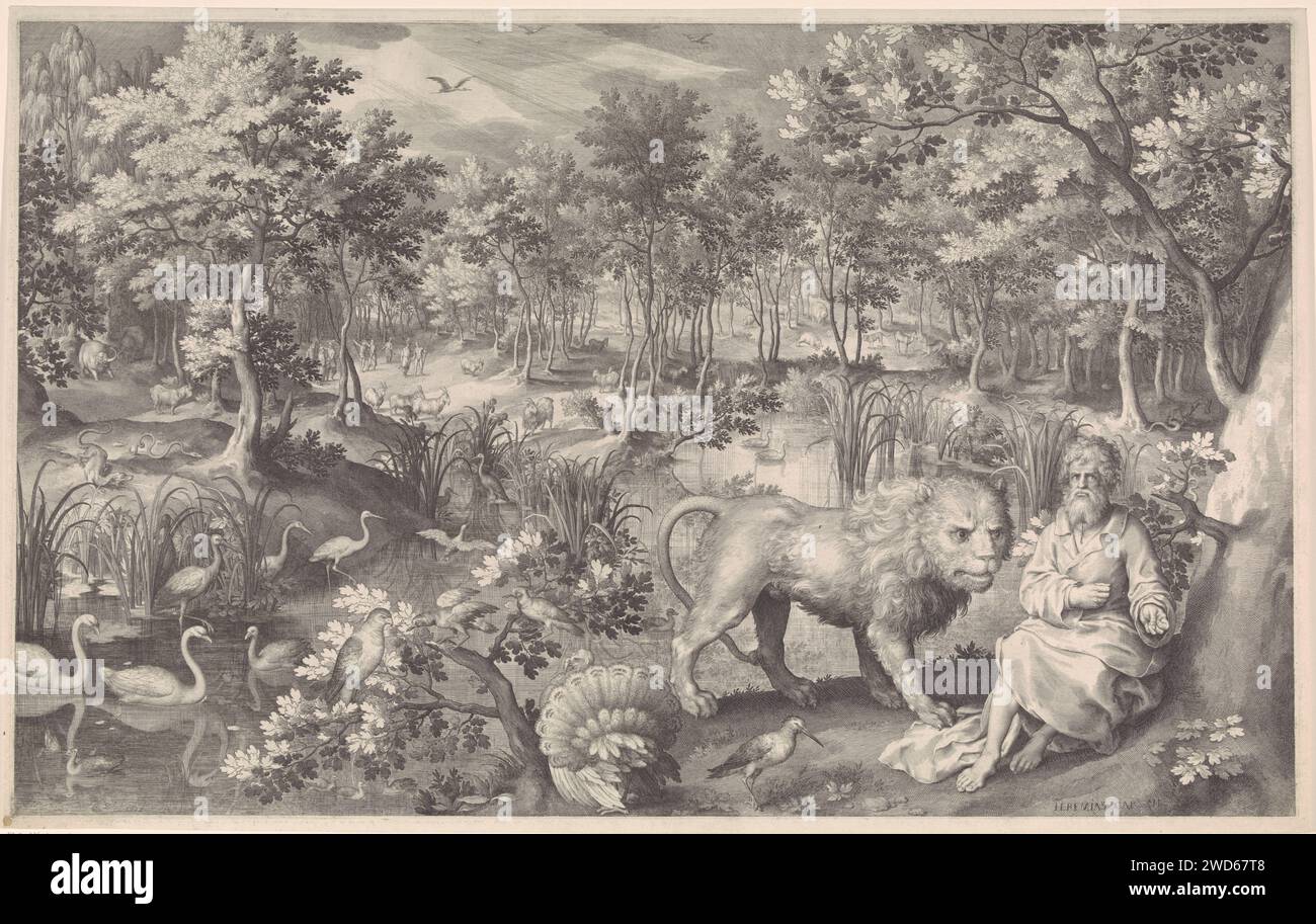 Jeremiah in the wilderness, Nicolaes de Bruyn, 1608 print The prophet ...