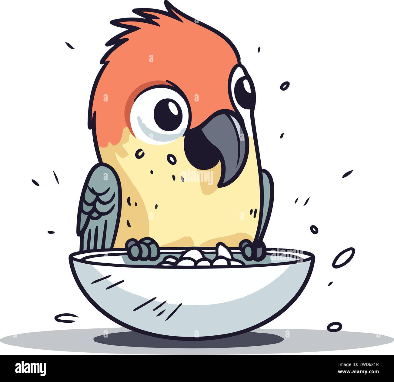 Wild bird with food in beak Stock Vector Images - Alamy