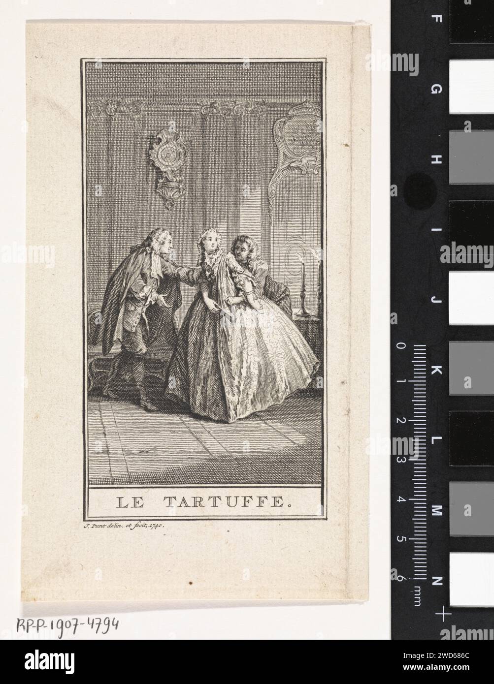 Young woman in departure, Jan Punt, 1740 print A lady helps a young ...