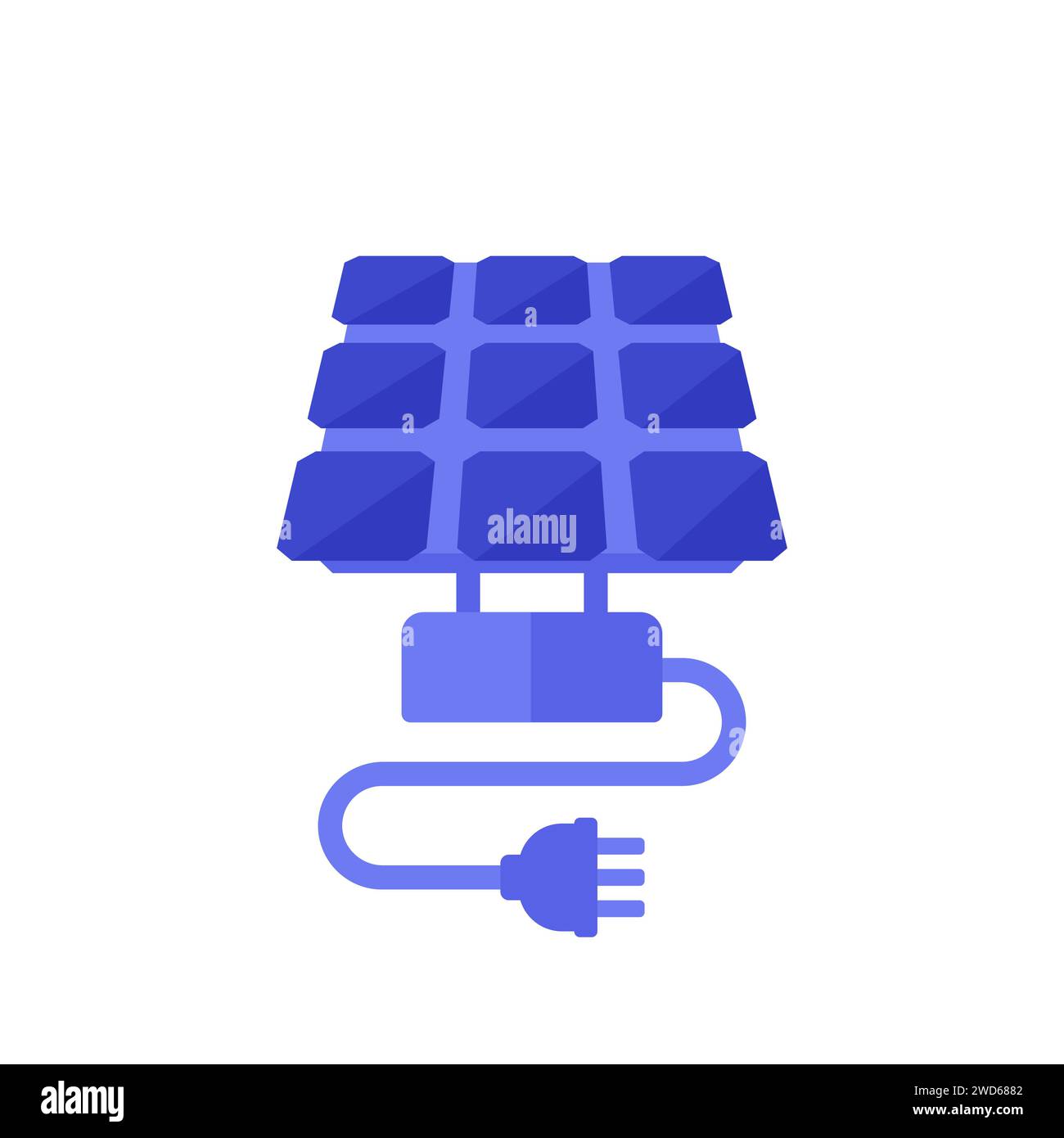 solar panel vector icon with electric plug Stock Vector Image & Art - Alamy