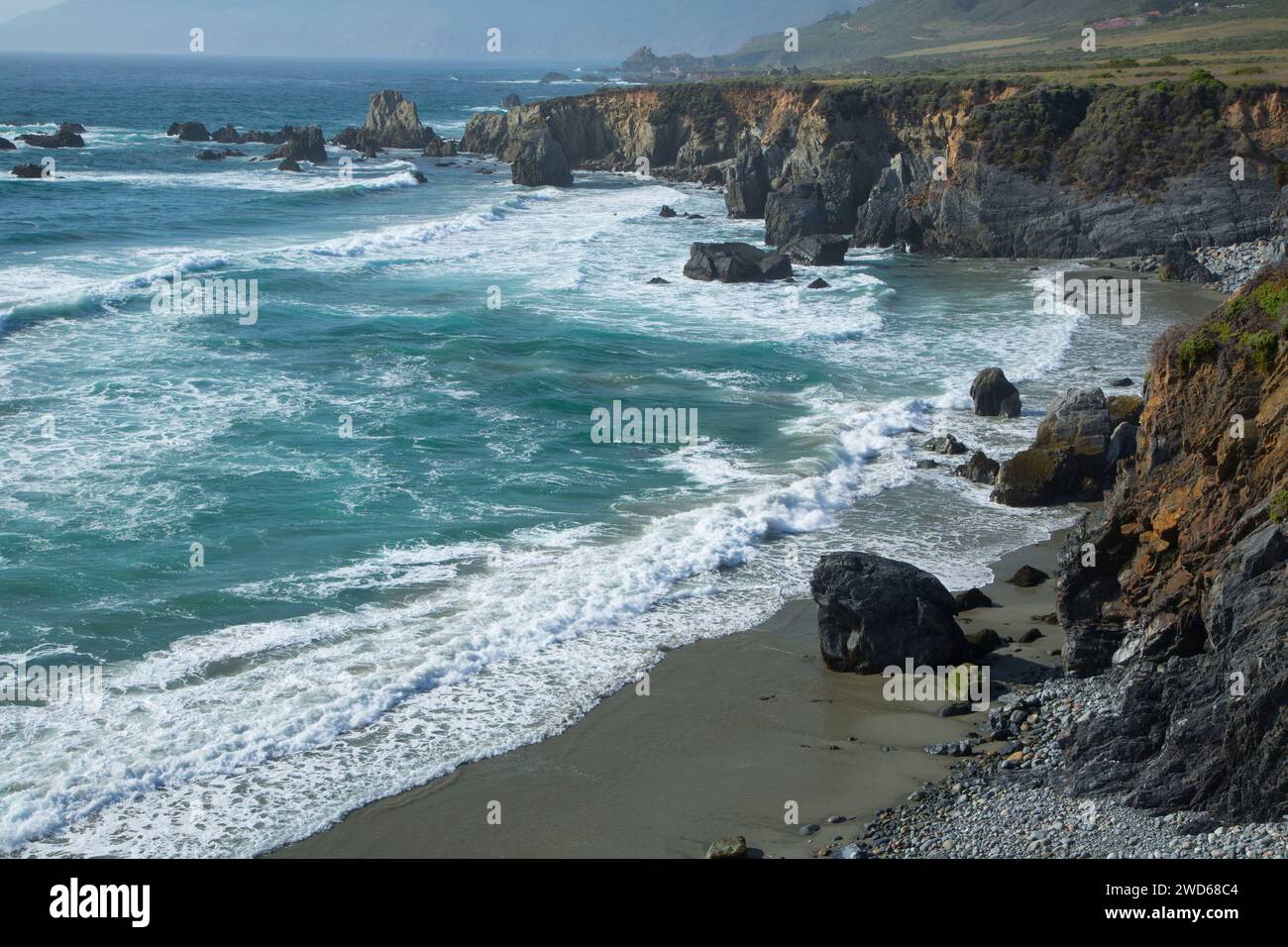 Coast from bluff trail near Prewett Creek, Los Padres National Forest ...