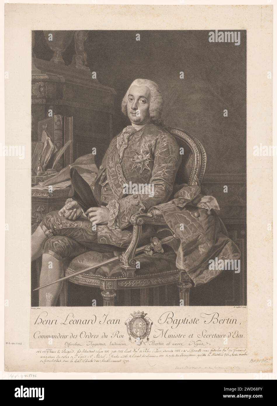 Portret van Henri Léonard Jean Baptiste Bertin, René Gaillard, After ...
