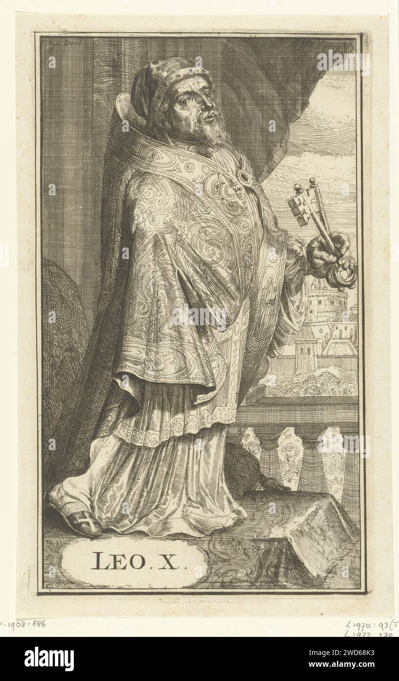 Portrait of Leo X, Romeyn de Hooghe, 1701 print Portrait of Leo X from ...