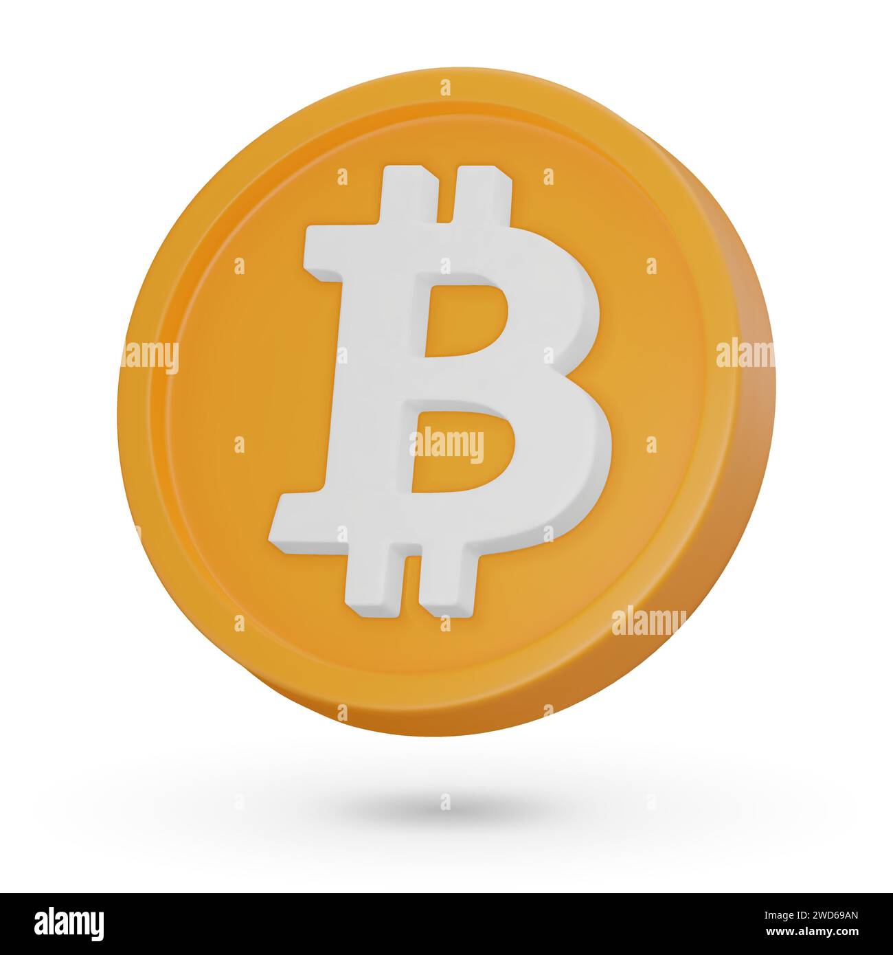 3D coin. Cryptocurrency symbol Bitcoin BTC. 3D Vector icon ...