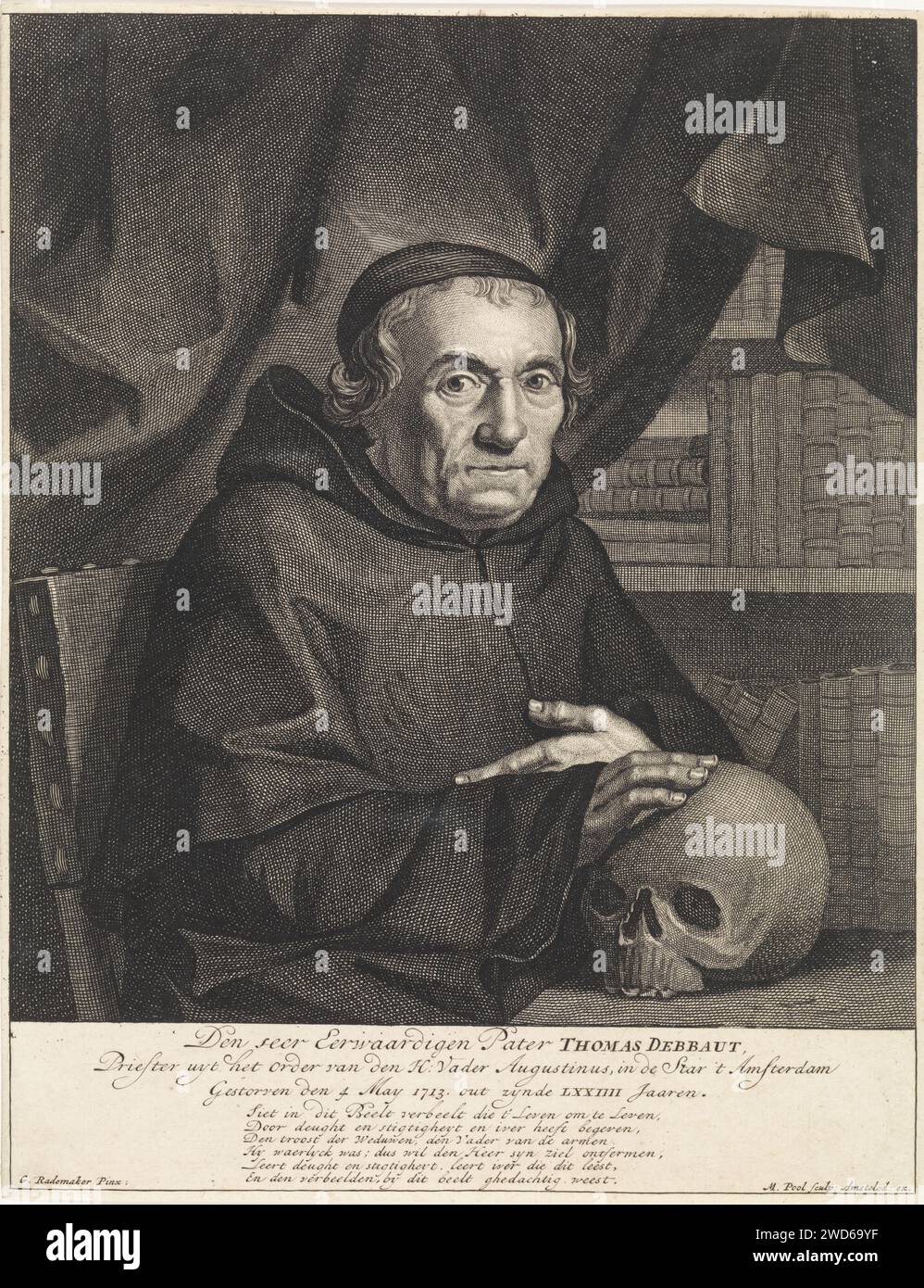 Portrait of the priest Thomas Debbaut, Matthijs Pool, after Gerrit ...