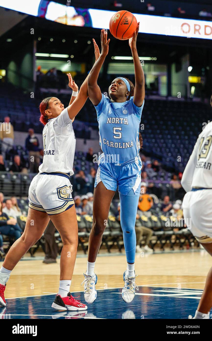 Atlanta, Georgia. 18th Jan, 2024. North Carolina's Maria Gakdeng (5 ...