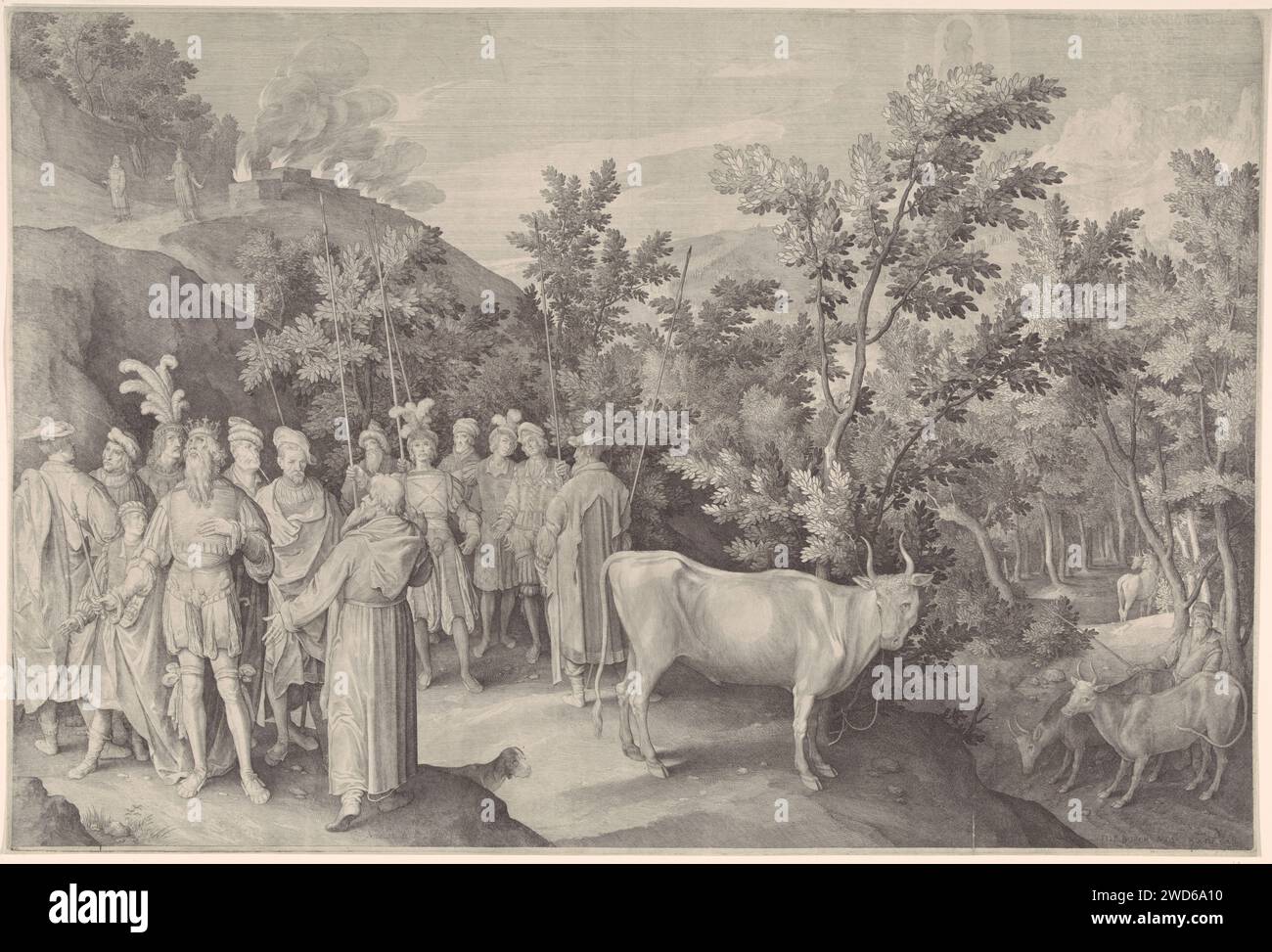 Bilam meets King Balak, Nicolaes de Bruyn, 1617 print Bilam meets King ...