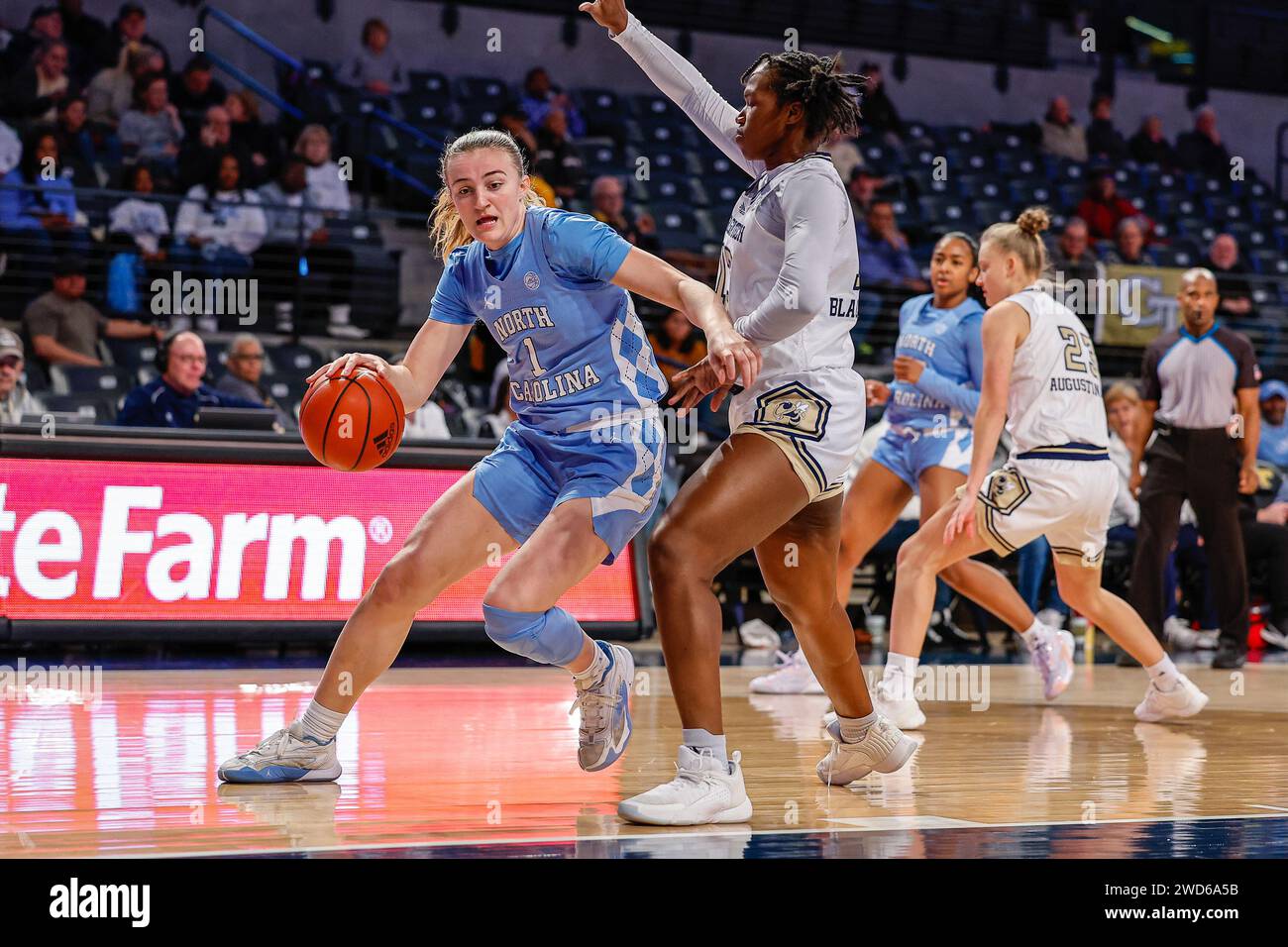 Atlanta, Georgia. 18th Jan, 2024. North Carolina's Alyssa Ustby (1 ...