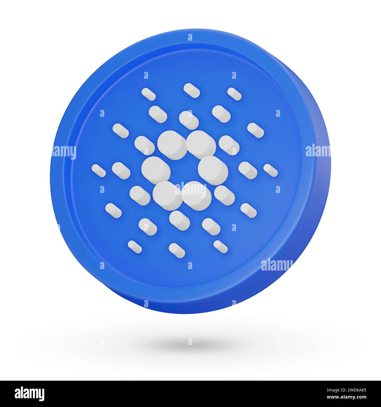 3D coin. Cryptocurrency symbol Cardano ADA. 3D Vector icon ...