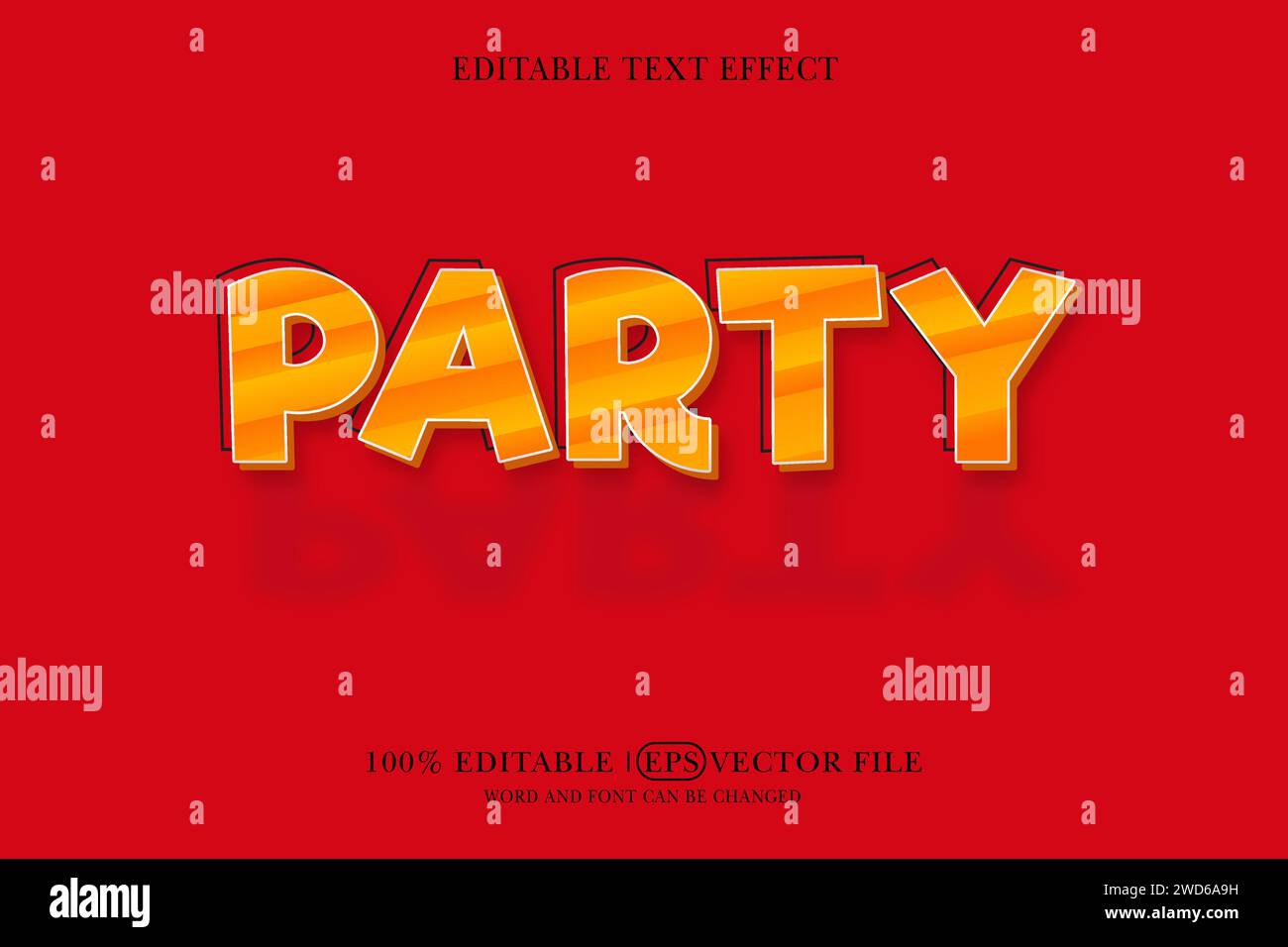 editable typographic logo, cartoon party text effect Stock Vector Image ...