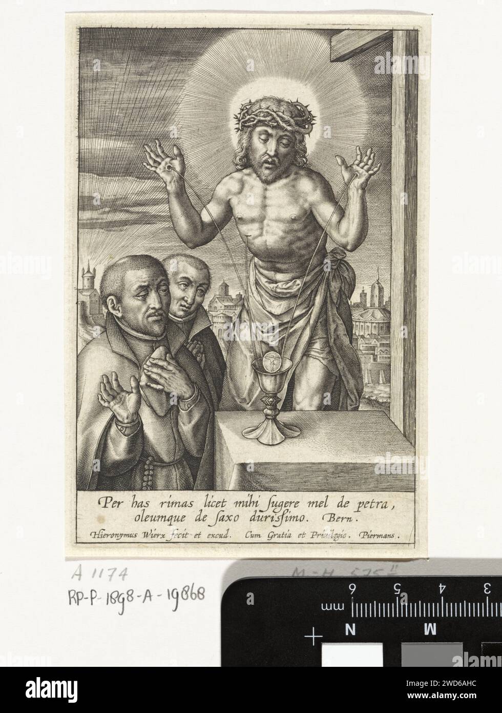 Blood of Christ taken care of in Miskelk, Hieronymus Wierix, 1563 - Before 1619 print Christ is ...