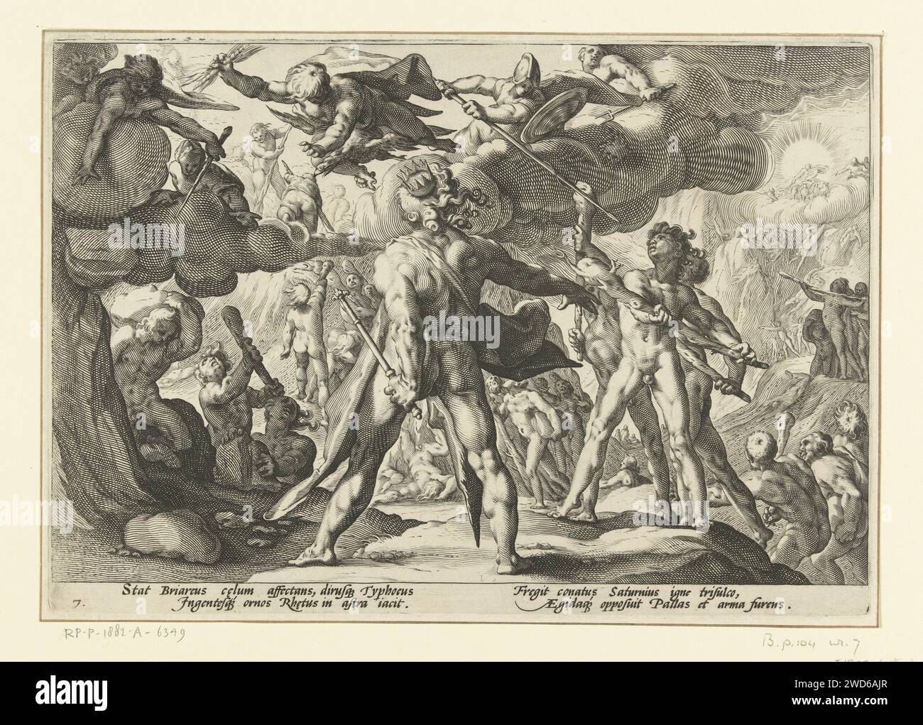 Attack by the giants on the world of gods, Hendrick Goltzius (workshop ...