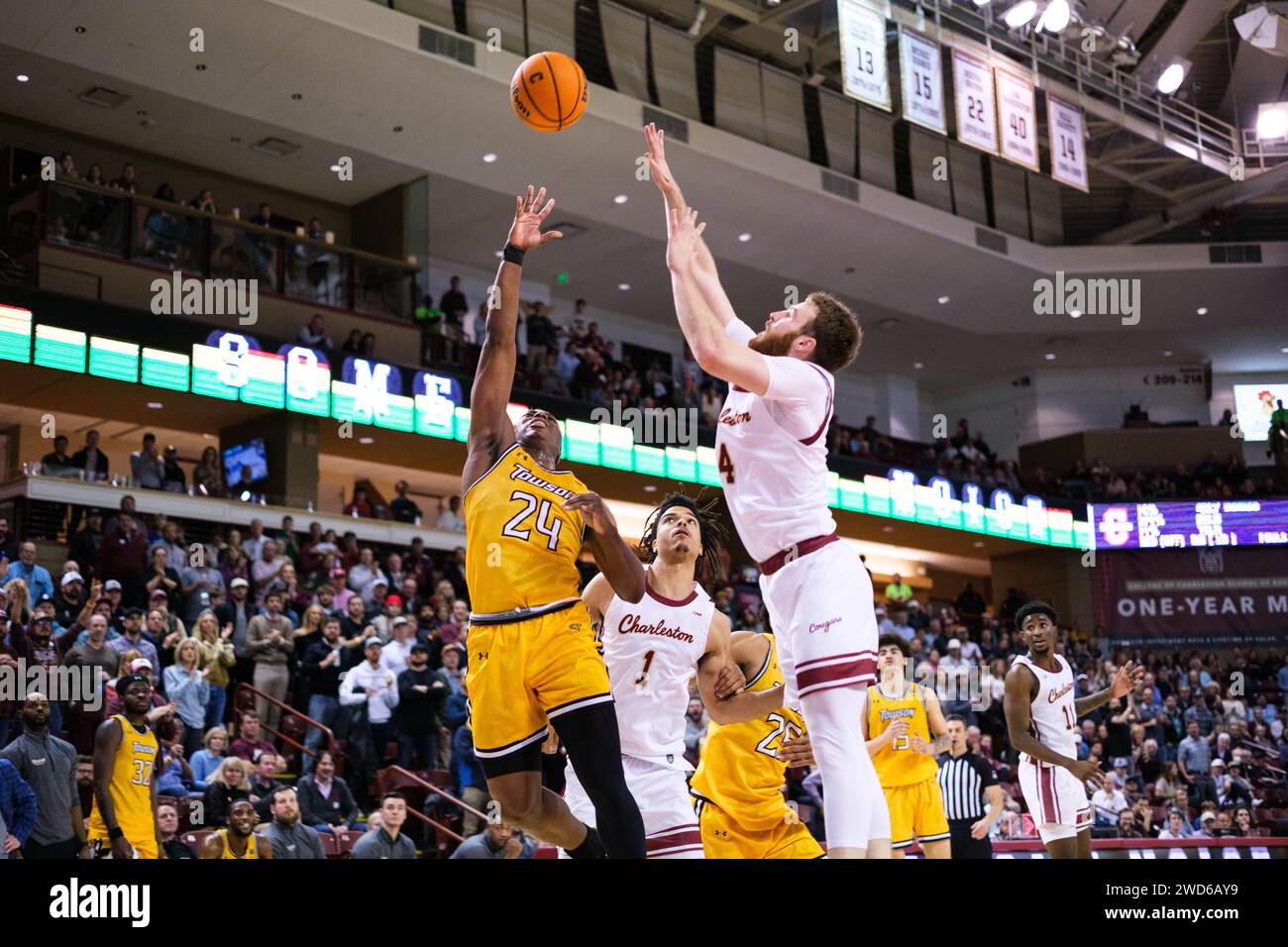 Charleston, South Carolina, USA. 18th Jan, 2024. Towson Tigers guard ...