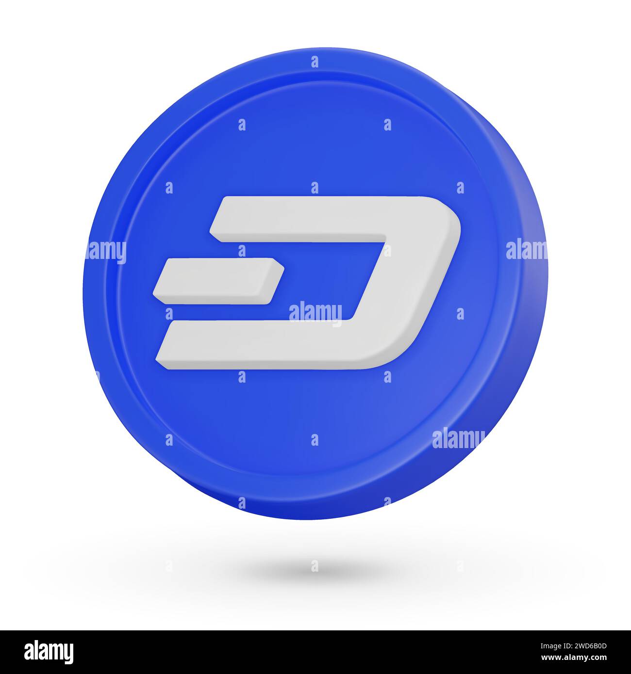 3D coin. Cryptocurrency symbol Dash. 3D Vector icon. Illustration ...