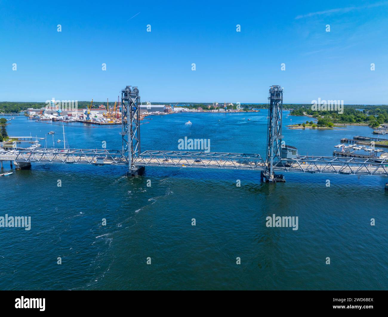 World War I Memorial Bridge aeria view. The bridge carries US Route 1 ...