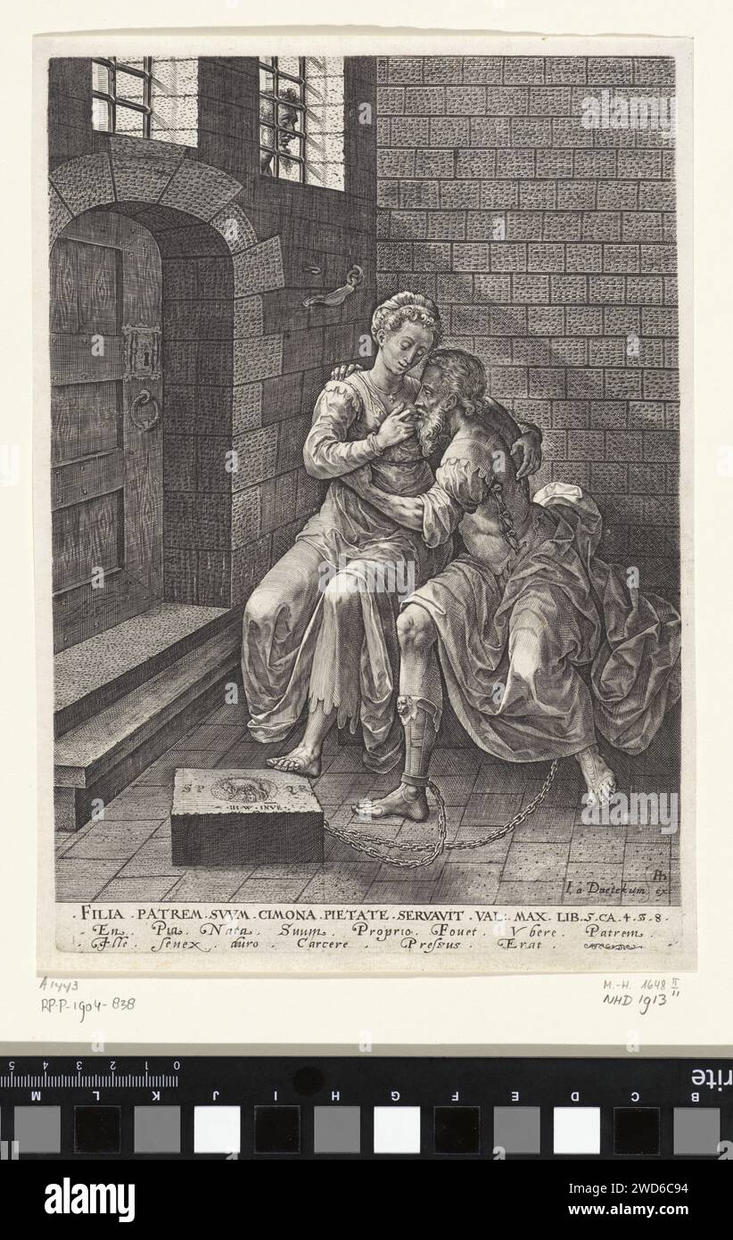 Pero sucks the chained Cimon in prison, Johannes Wierix, 1583 - 1650 ...