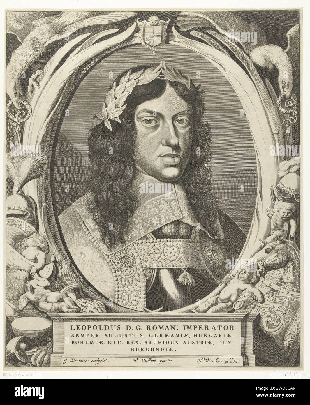 Portret van Leopold I, Jan Brouwer, after Wallerant Vaillant, c. 1658 ...