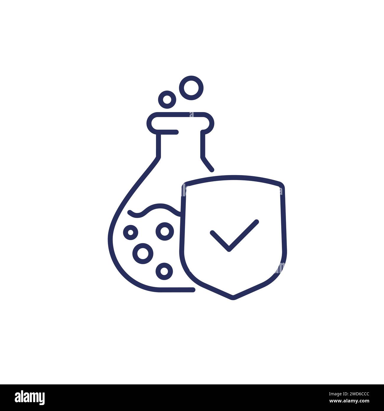 chemical resistant line icon with a shield Stock Vector Image & Art - Alamy