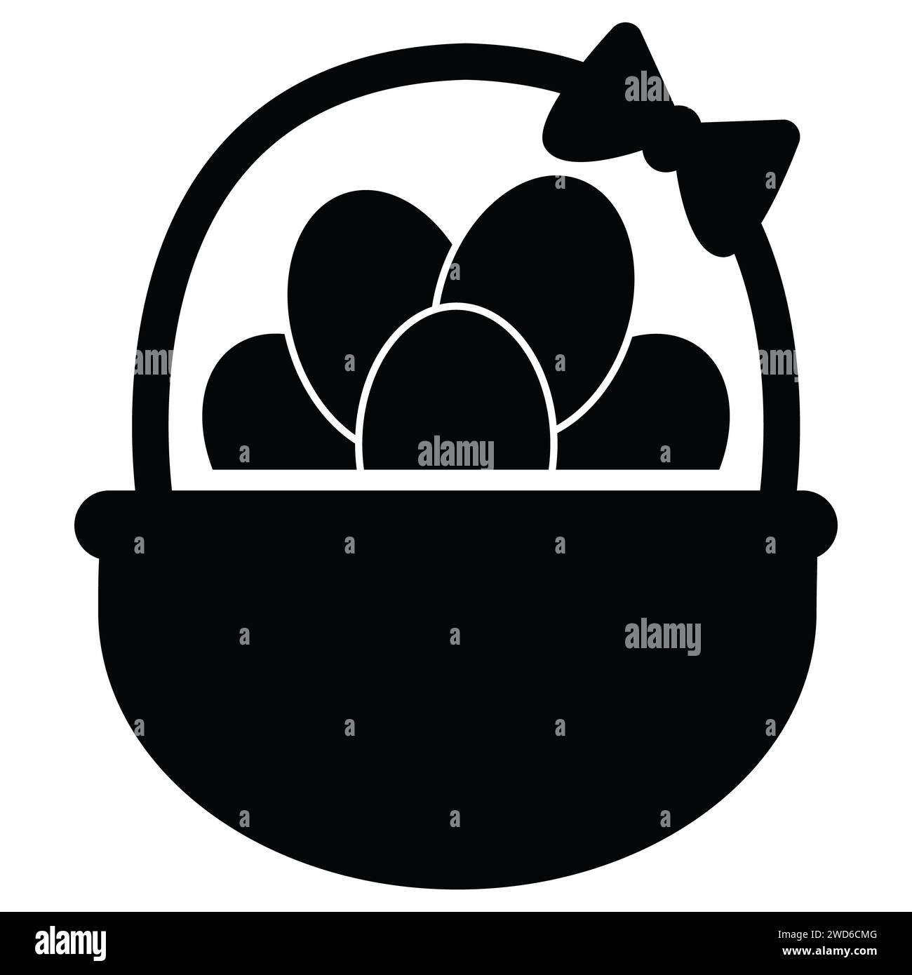 Easter Egg basket icon. Celebration and holiday sign. Basket egg easter ...