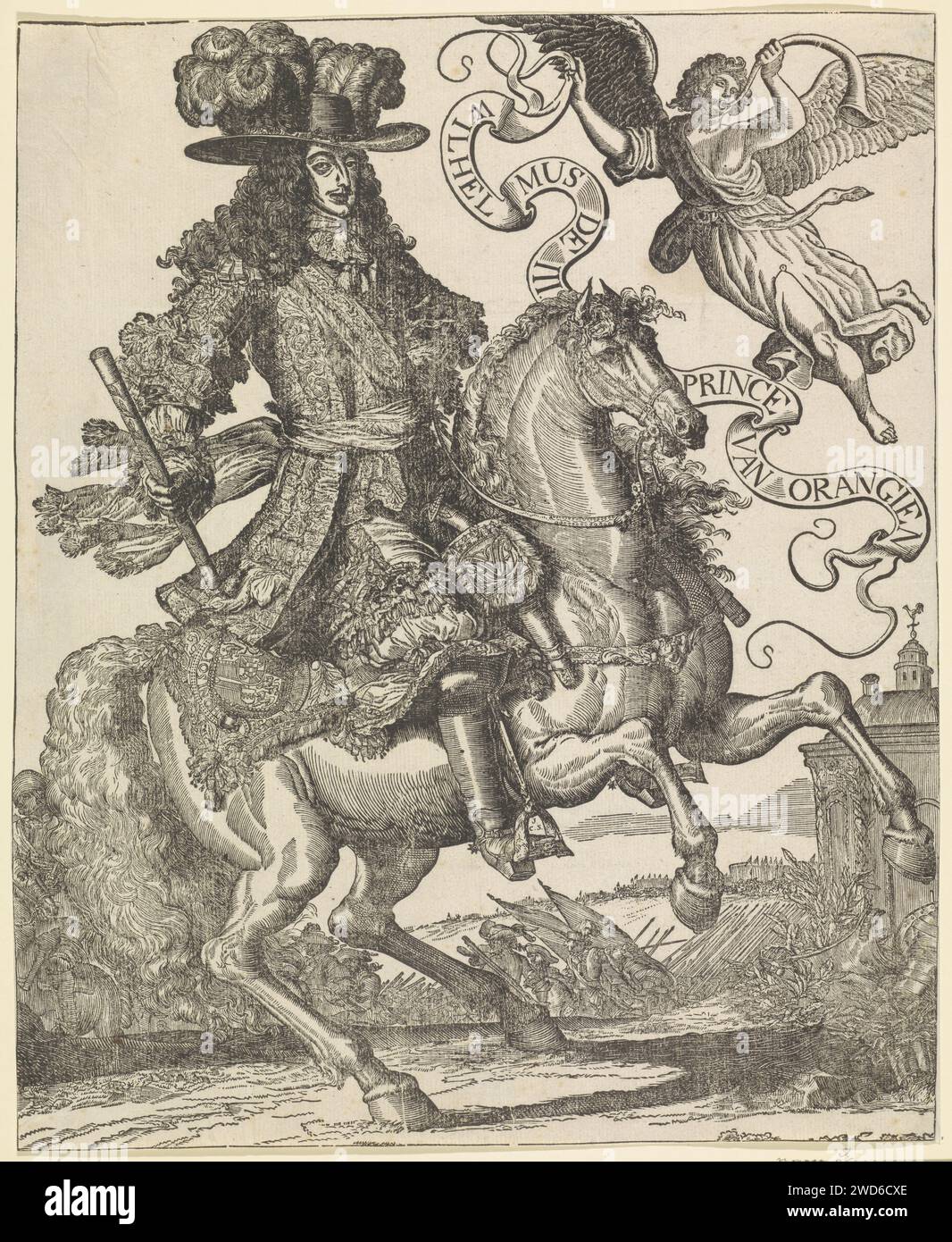 Bridle portrait of Willem III, prince of Orange, monogram miss JCS ...