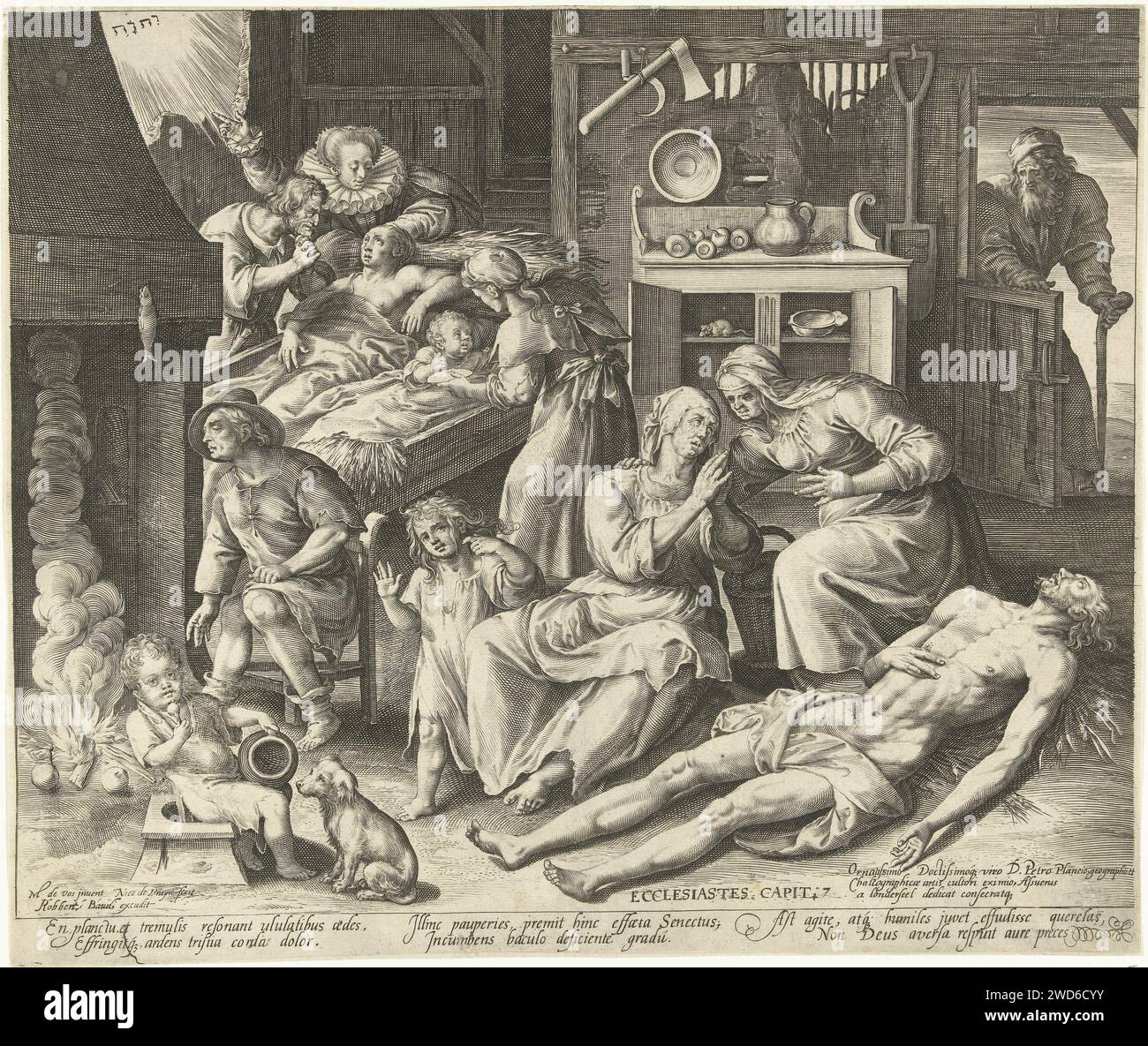 A house full of mourning, Nicolaes de Bruyn, after Maerten de Vos, 1581 - 1656 print Imagination ...