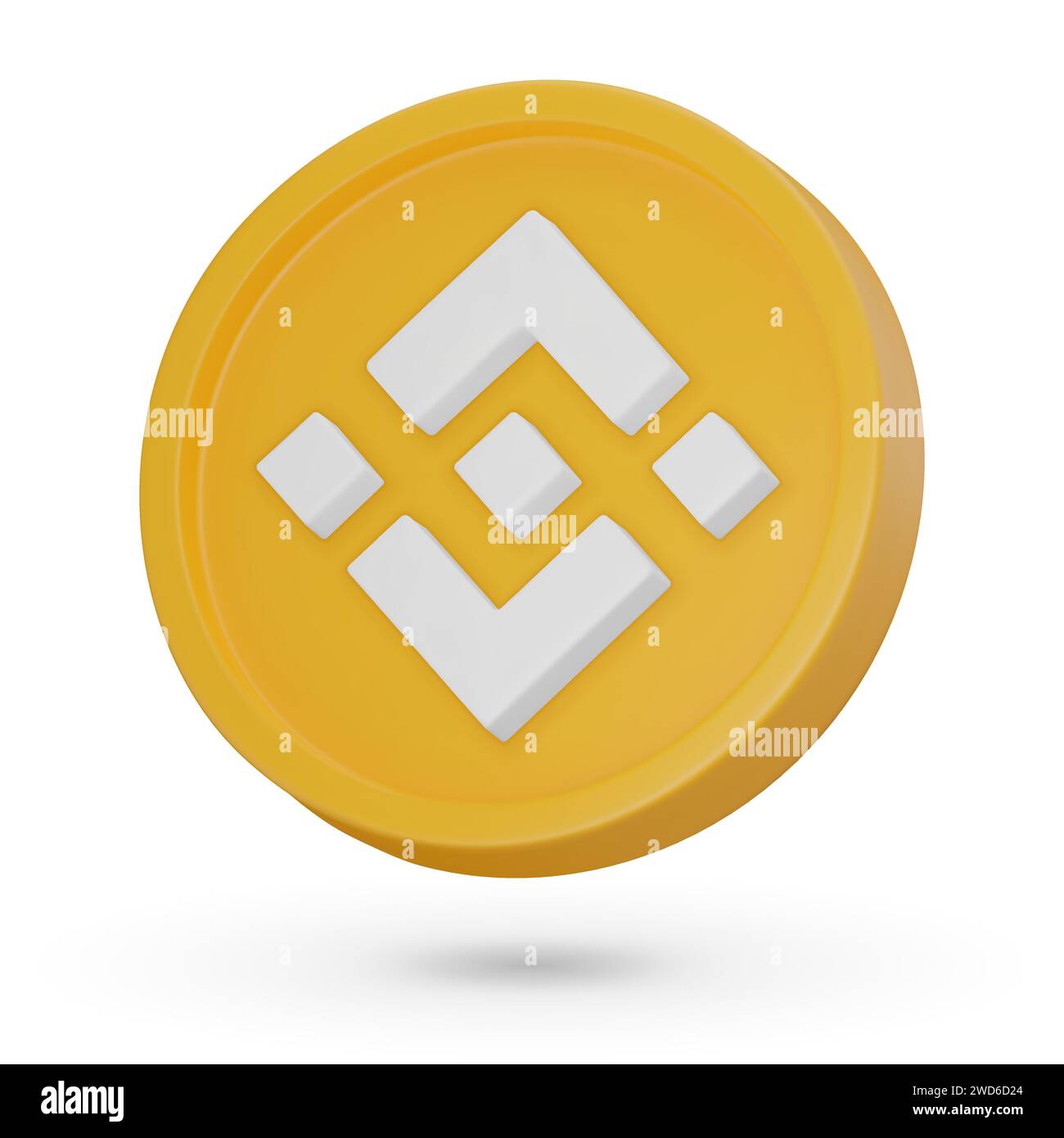 3D coin. Cryptocurrency symbol Binance coin BNB. 3D Vector icon ...