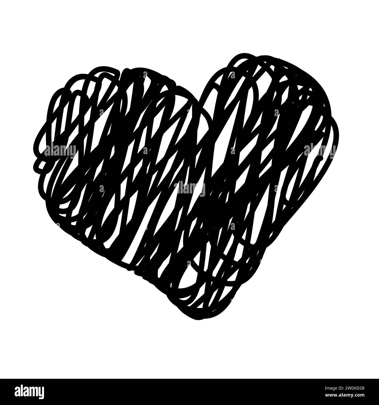Heart hand drawn with scribble line. Vector illustration isolated on ...