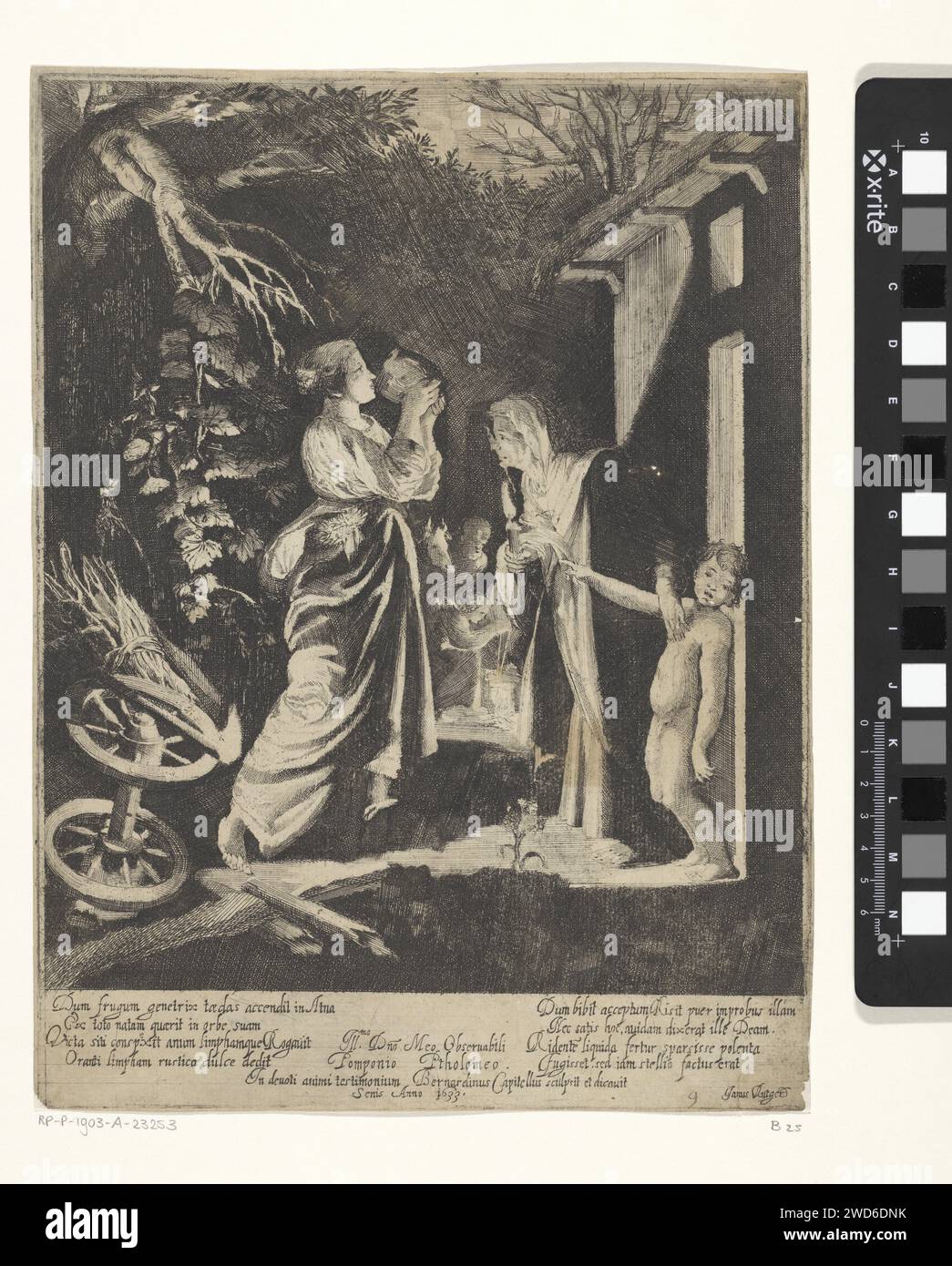 Ascalabus beledigt Ceres, Bernardino capital, after Adam Elsheimer ...