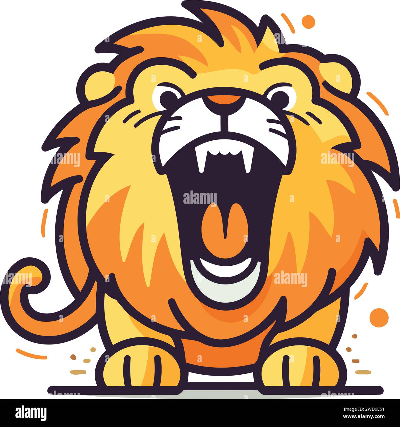 Lion with mouth open drawing Stock Vector Images - Alamy