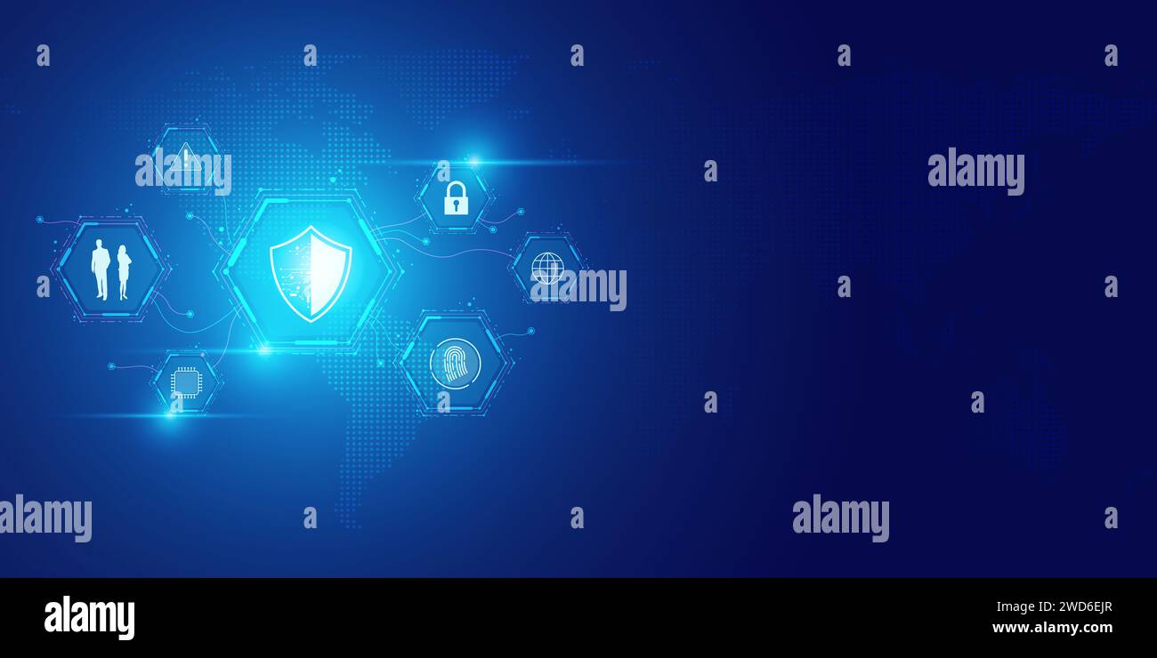 Futuristic blue shield ethics and Security abstract technology ...