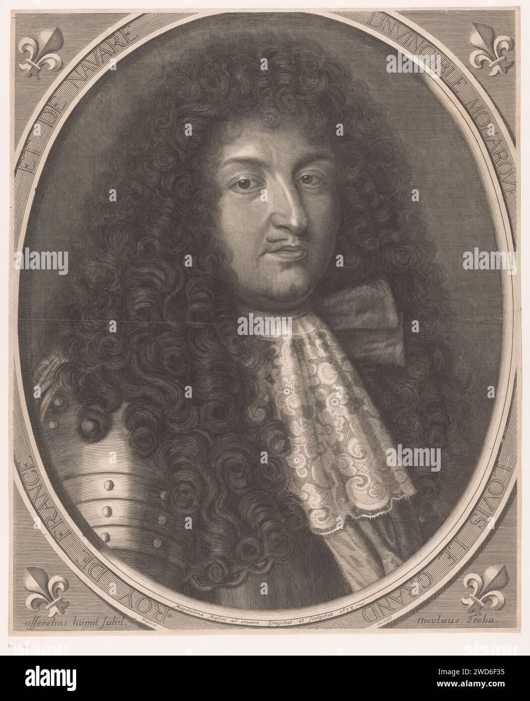 Portrait of Louis XIV van France, Antoine Masson, 1678 print print ...
