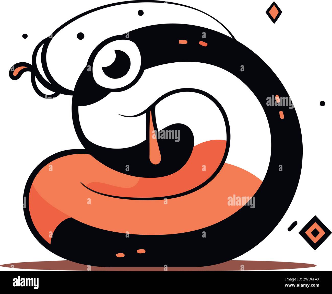 Cartoon snake. Vector illustration. Isolated on white background Stock ...