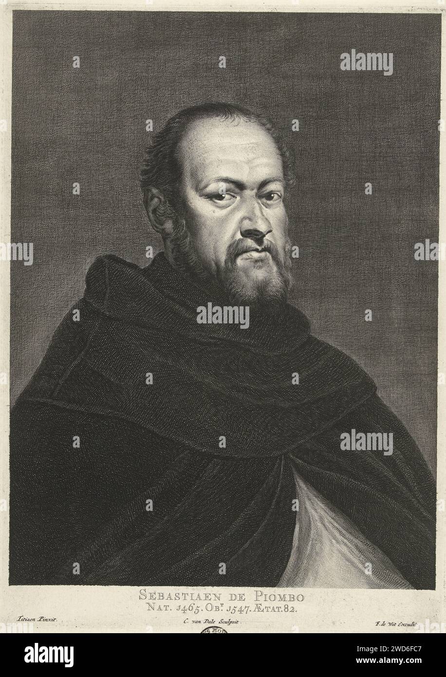 Portrait of painter Sebastiano del Piombo, Cornelis van Dalen (II ...