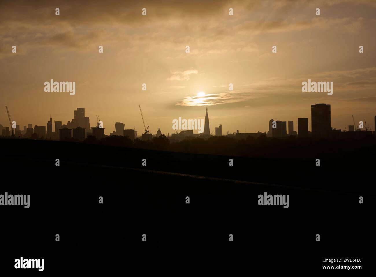 The sun rising over London, viewed from Primrose Hill Stock Photo - Alamy