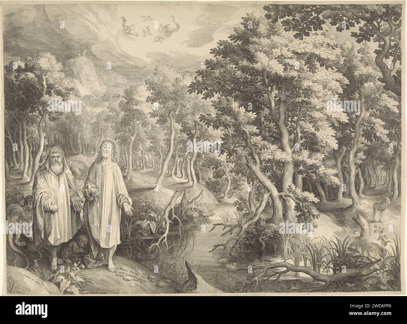 Take of Christ in the desert, Nicolaes de Bruyn, 1670 - 1711 print A ...