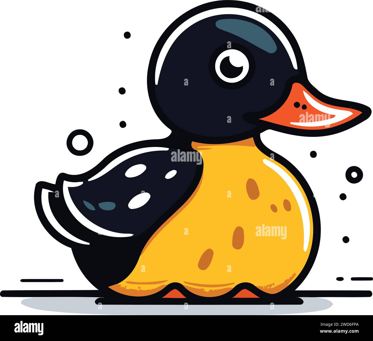 Duck Vector Illustration Cute Cartoon Duck Funny Duck Stock Vector Image And Art Alamy