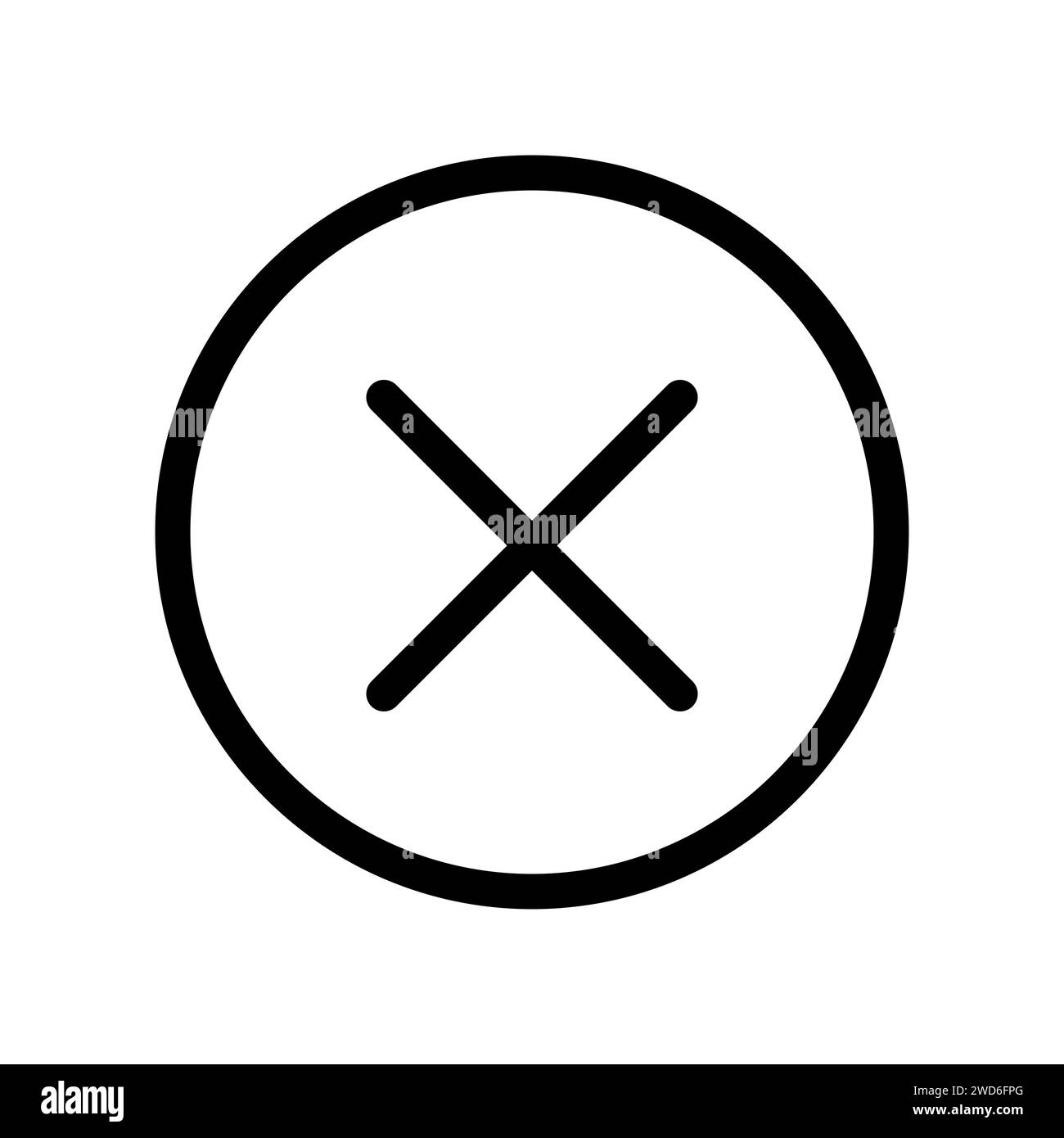 Vector black line icon button delete isolated on white background Stock Vector Image & Art - Alamy