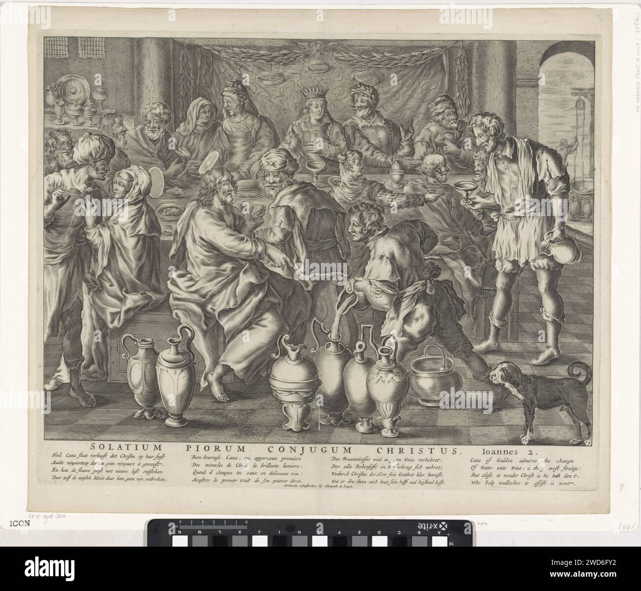 Wedding in Kana, Anonymous, After Adriaen Collaert, After Maerten de Vos, 1679 - 1702 print At ...