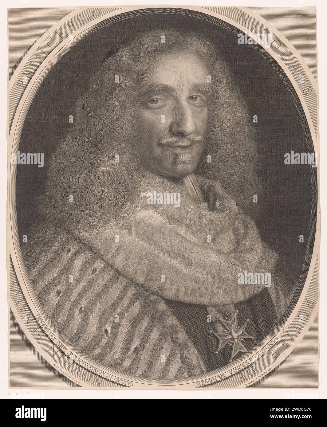 Portret van Nicolas Potier de Novion, Antoine Masson, 1679 print France ...