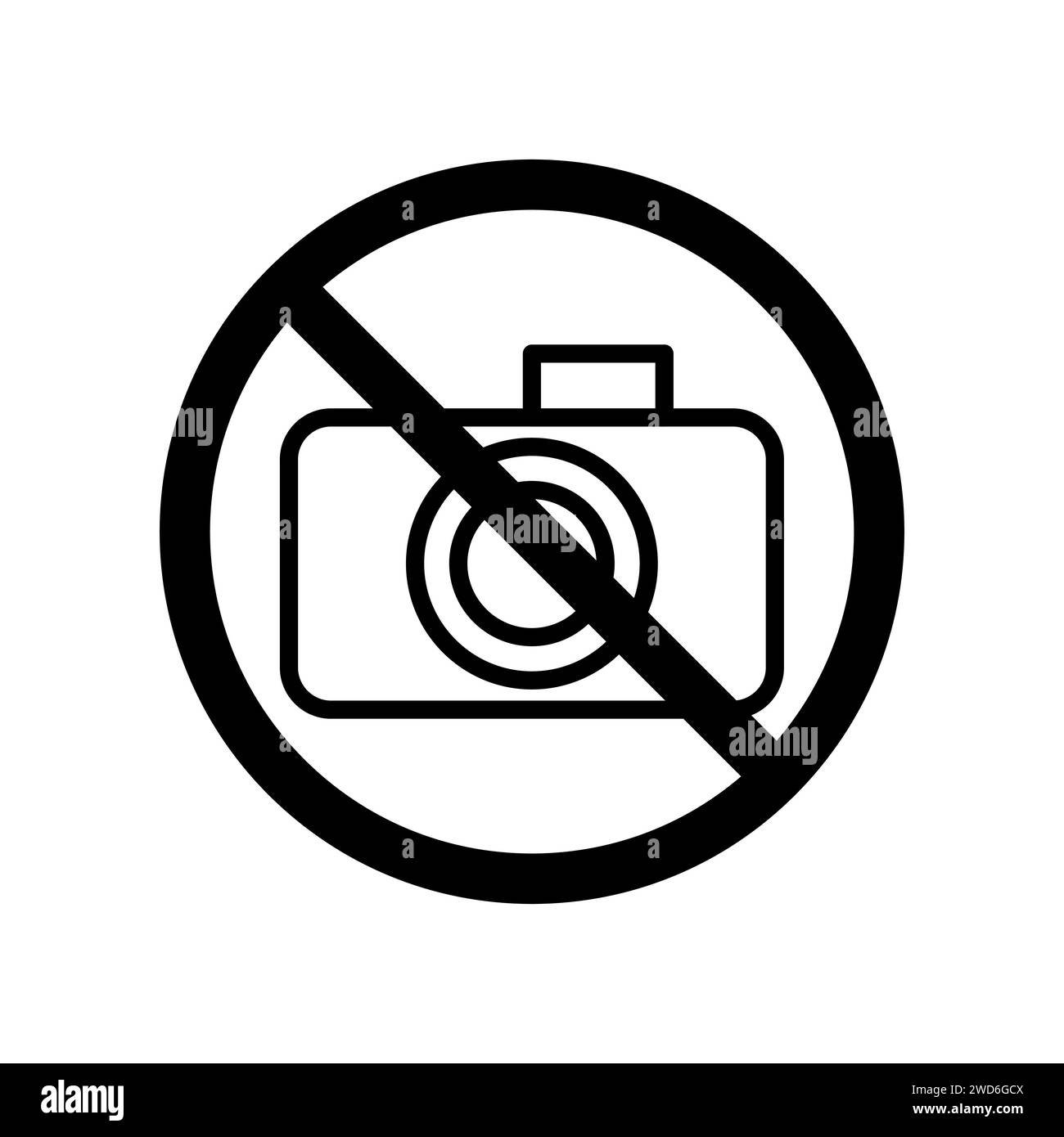 Vector black line icon photography is prohibited isolated on white ...