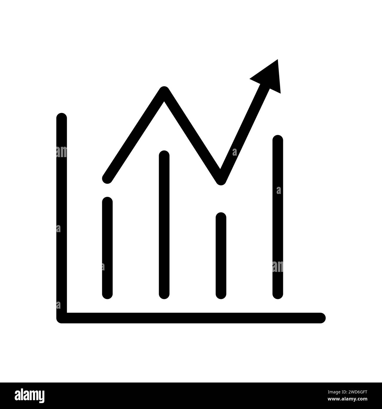 Vector black line icon financial chart isolated on white background Stock Vector Image & Art - Alamy