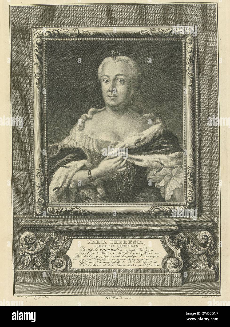 Portrait of Maria Theresia, Roman -German Keizerin, Christian Friedrich ...