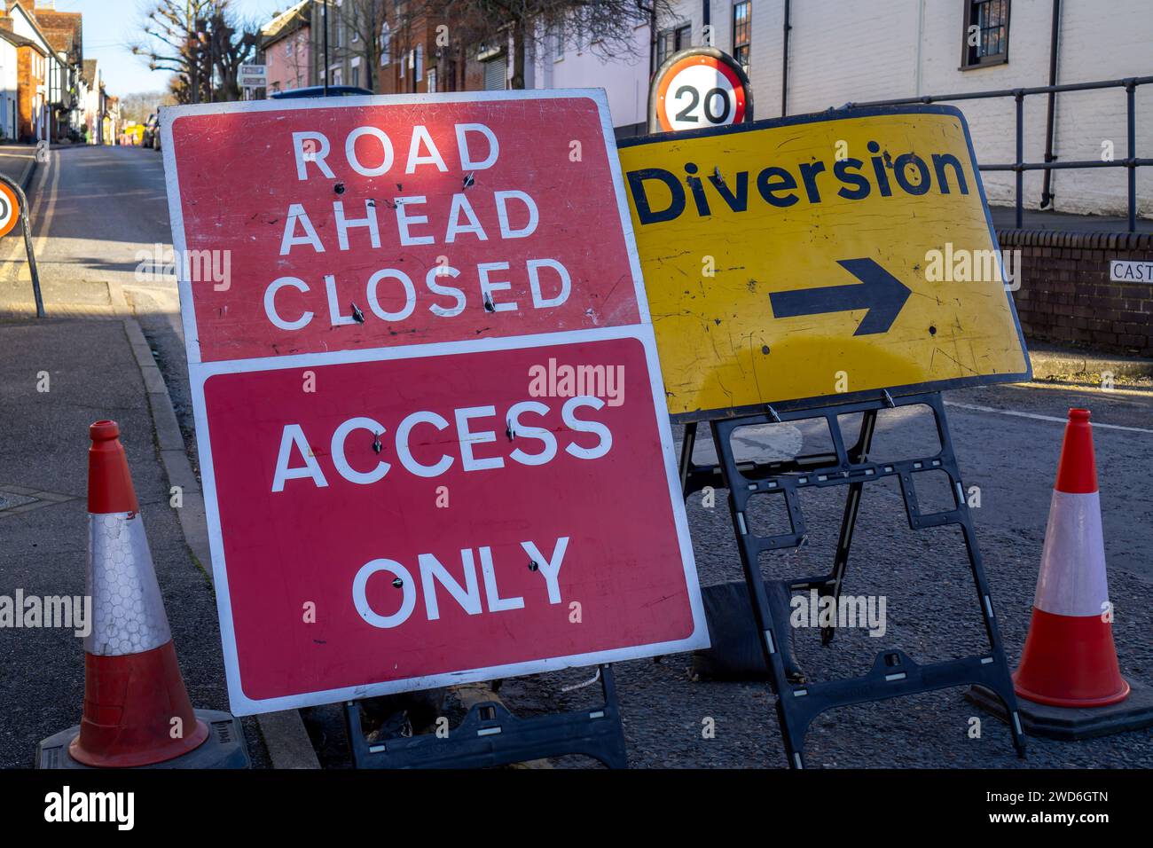 Road Ahead Closed Access Only and Diversion road signs Stock Photo - Alamy Road Ahead Closed Access Only and Diversion road signs Stock Photo - Alamy