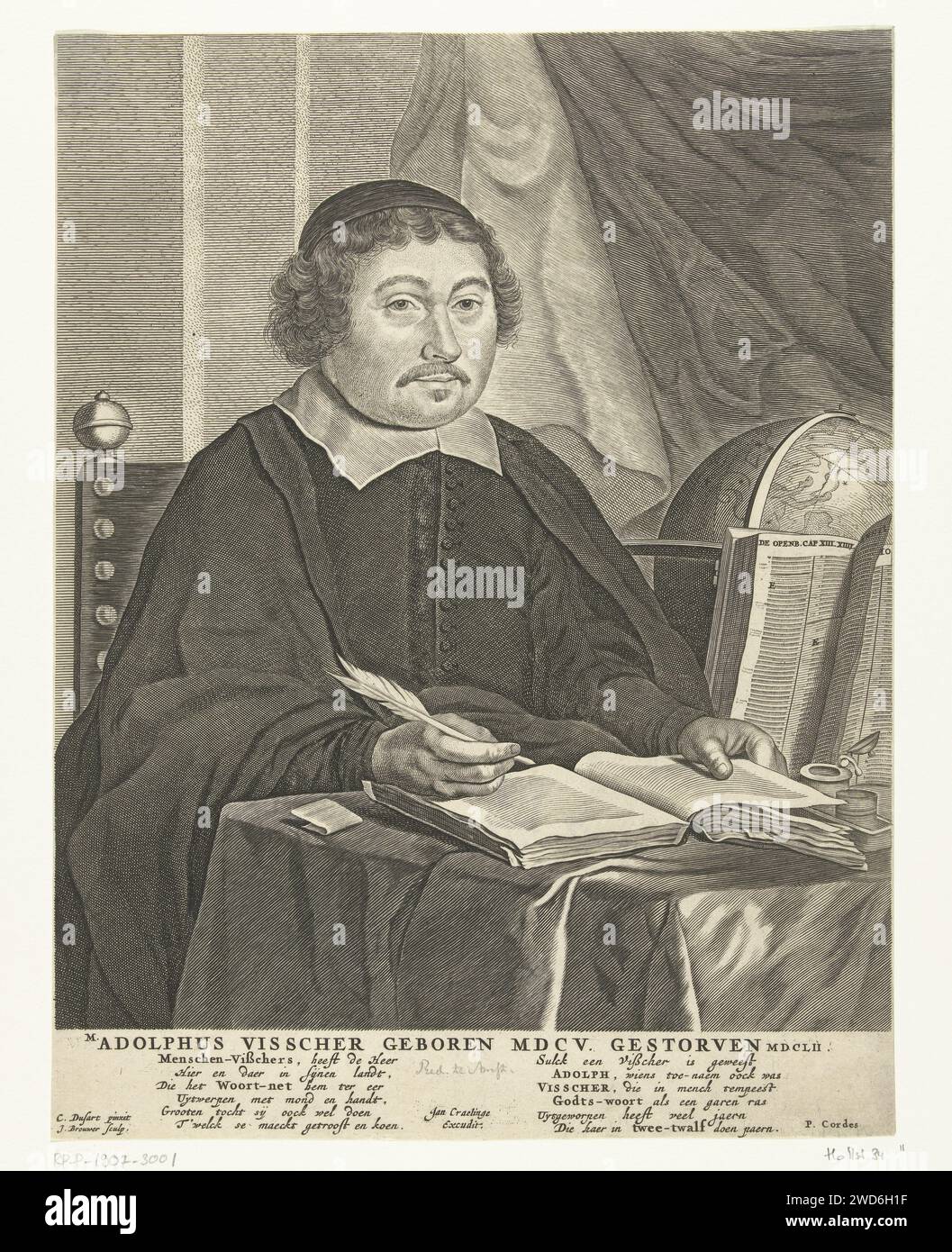 Portrait of Adolf Visscher, Jan Brouwer, After Cornelis Dusart, 1655 ...