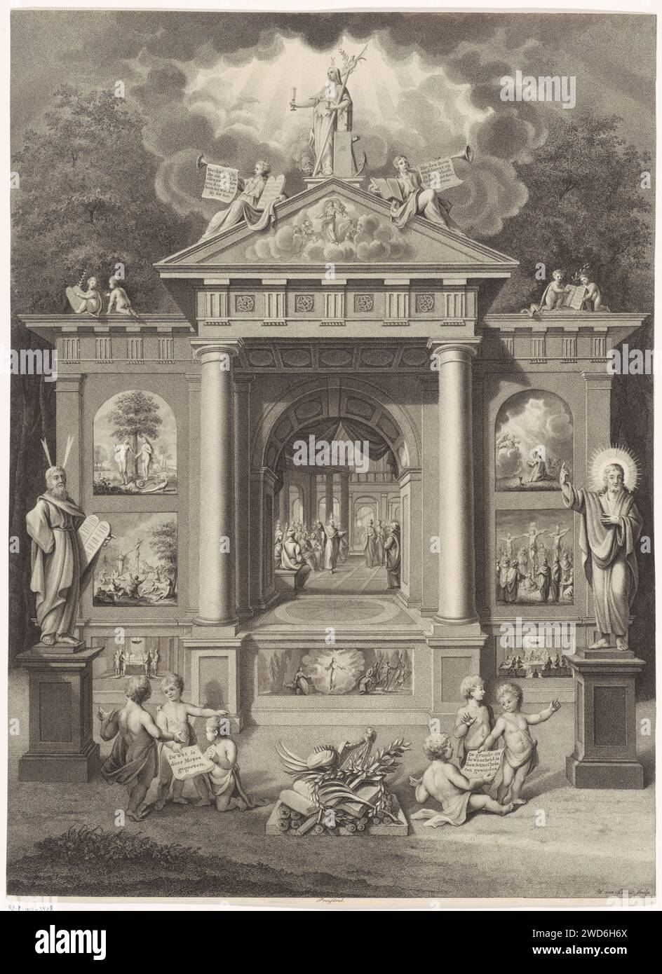 Temple with scenes from the Old and New Testament, Willem van Senus ...