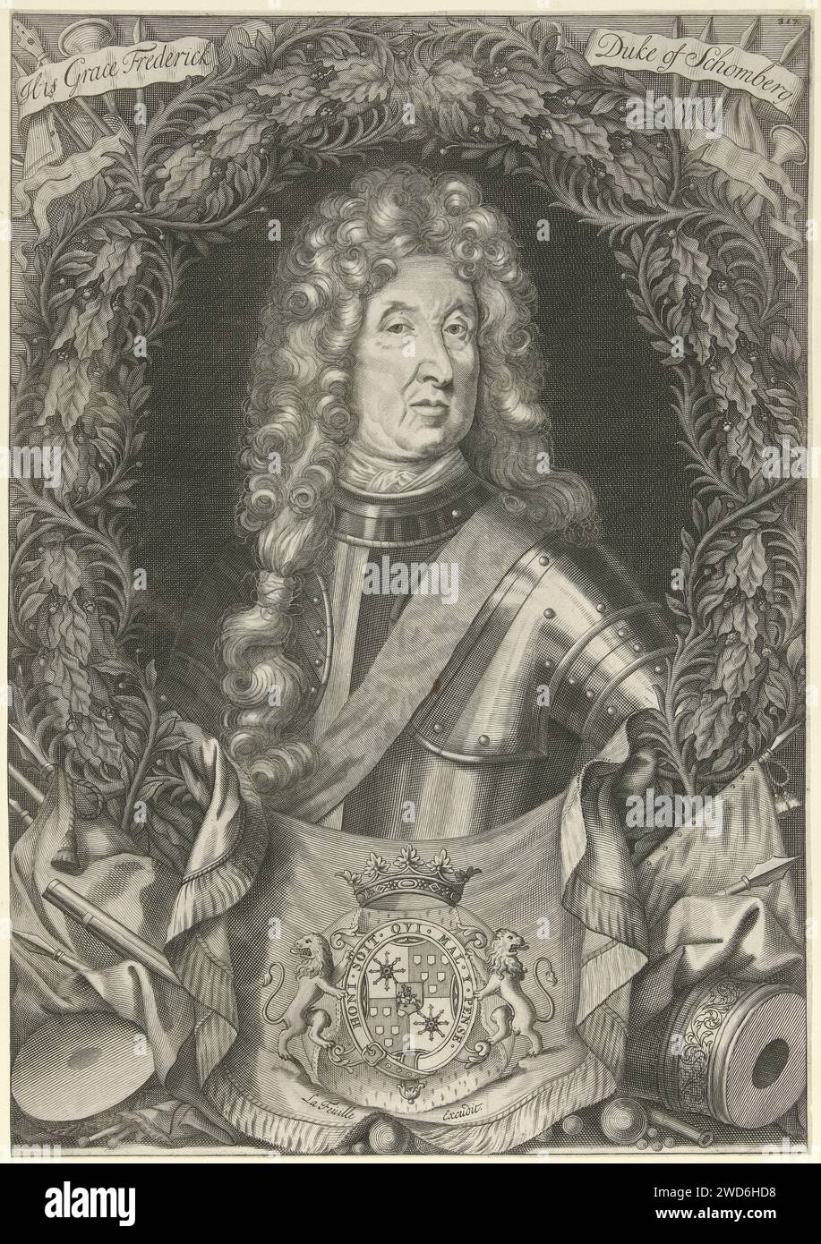 Portrait of Friedrich Arnaud, Hertog van Schomberg, Daniel de Lafeuille ...