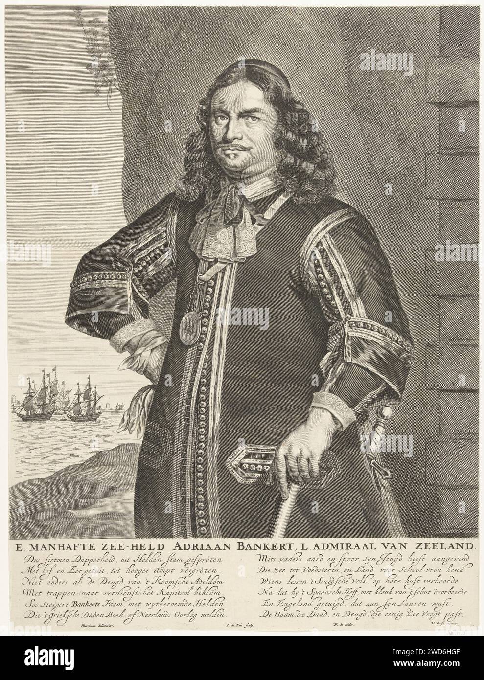 Portrait of Lieutenant Admiral Adriaen Banckert, J. Dubois, After ...