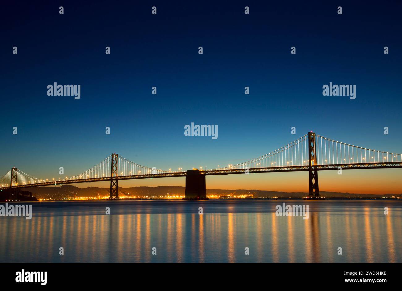 San Franciso-Oakland Bay Bridge sunrise, Pier 7, Embarcadero, San ...