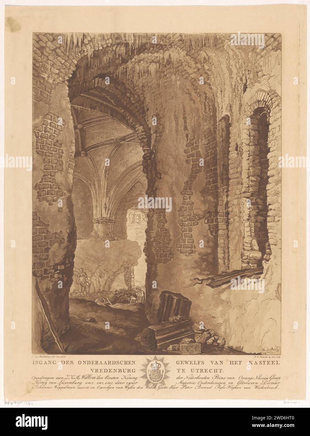 View of the underground vault of Vredenburg Castle in Utrecht ...