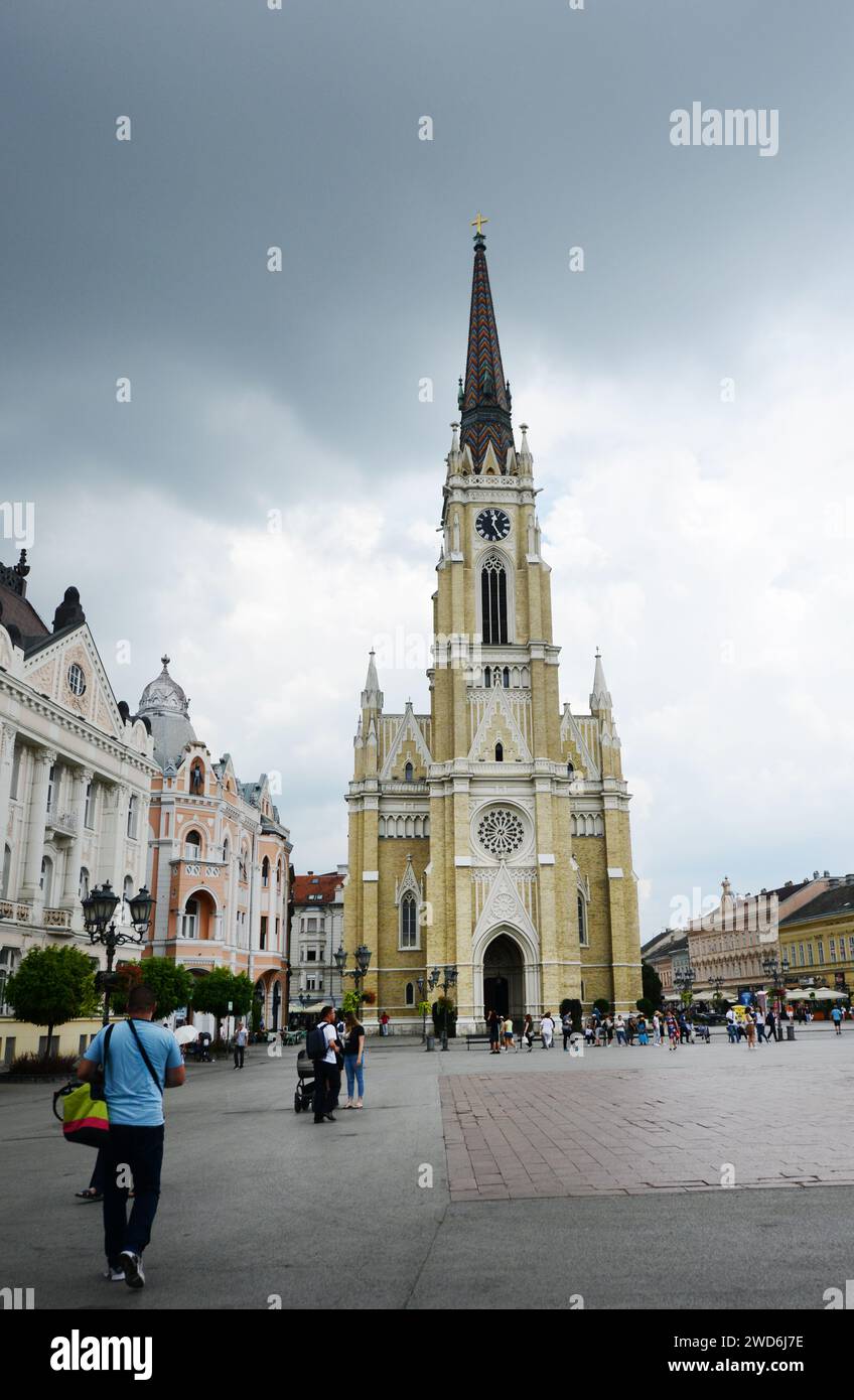 The Name of Mary Catholic church in the old town in Novi Sad, Serbia ...